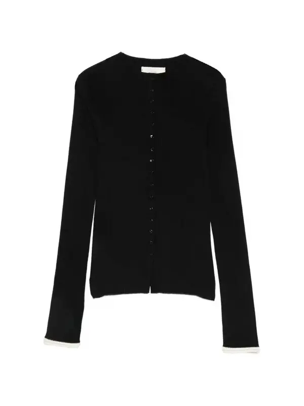 ELEH Ribbed-knit Button-up Sweater