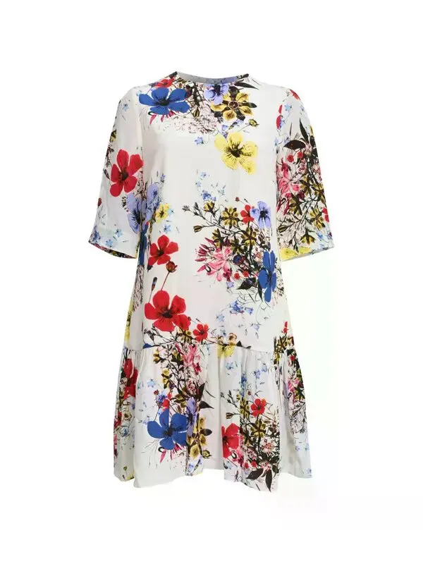 Erdem Emmie Floral-print Mini Dress - Neutrals