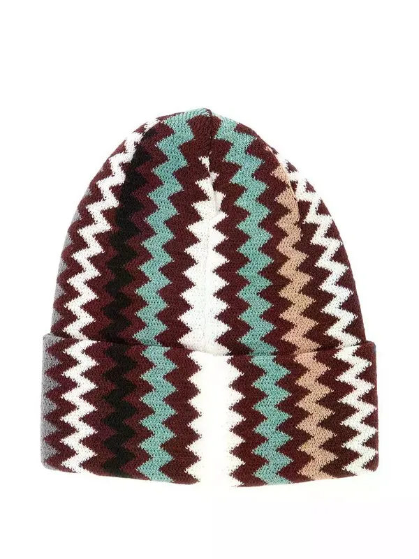 Missoni Zigzag-knit Beanie Hat - Brown