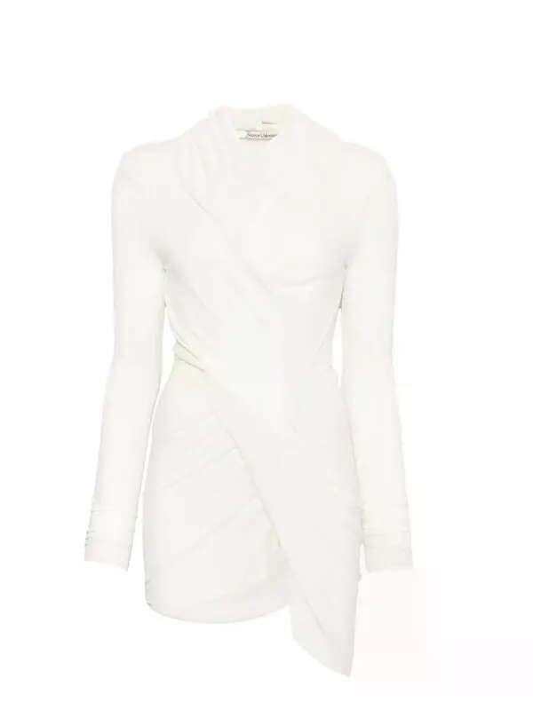 Source Unknown Folgore Asymmetric Draped Top - White