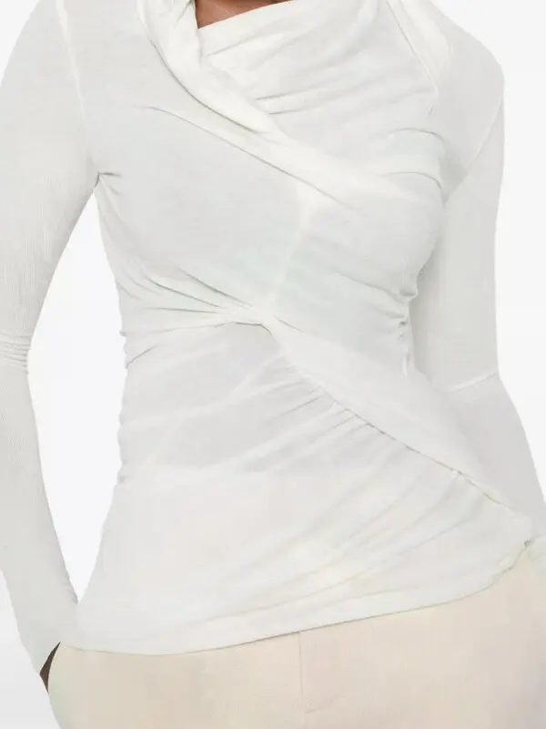 Source Unknown Folgore Asymmetric Draped Top - White