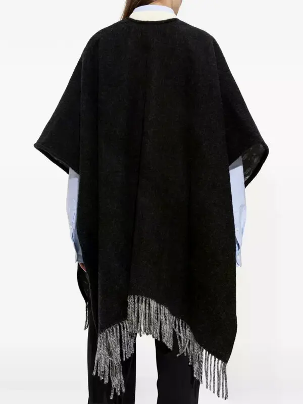 JIMMY CHOO Monogram-pattern Fringed Poncho