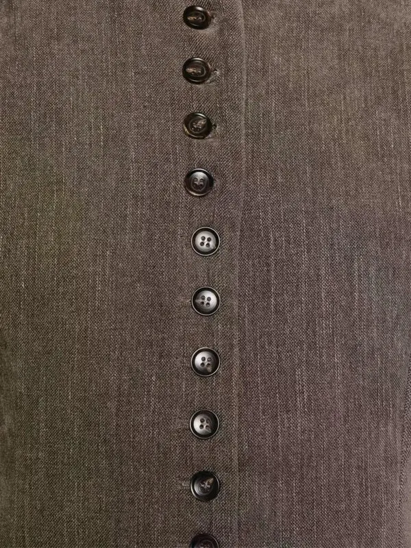 ELEH Button-up Sleeveless Vest - Brown