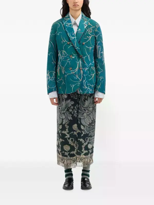 PIERRE-LOUIS MASCIA Integra Floral-print Double-breasted Blazer
