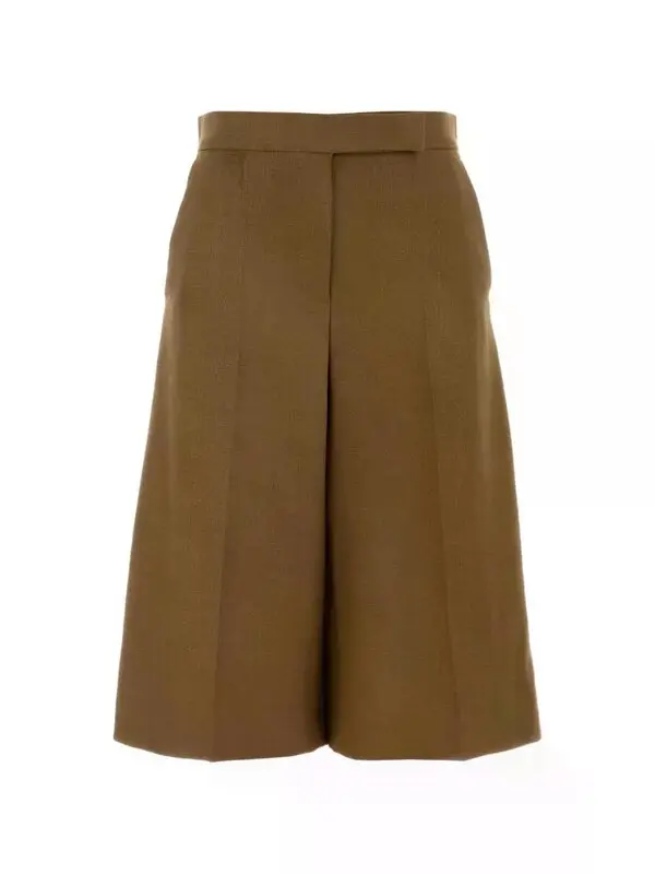 Max Mara Slub Wool Canvas Bermuda Shorts - Brown