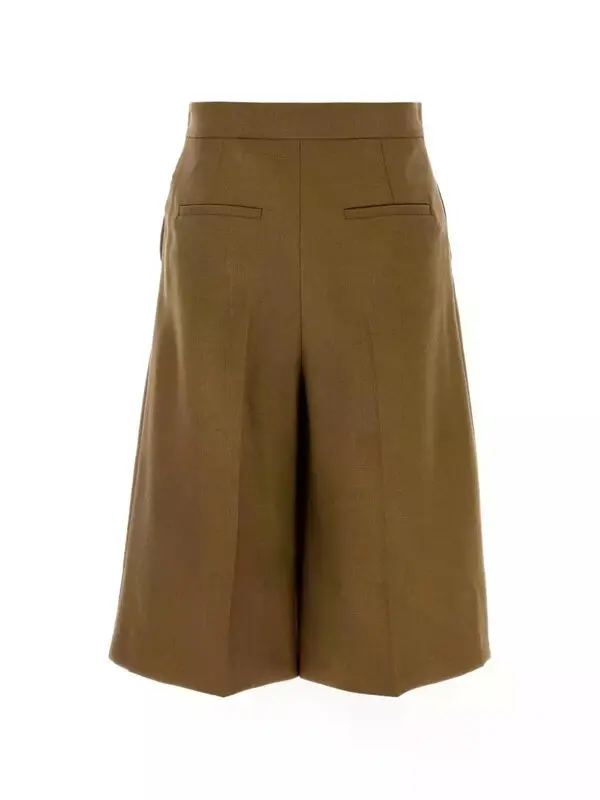 Max Mara Slub Wool Canvas Bermuda Shorts - Brown