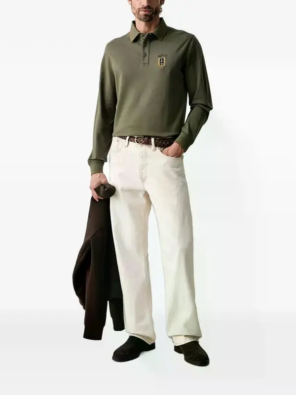 AERONAUTICA MILITARE Cotton Long-sleeve Polo Shirt