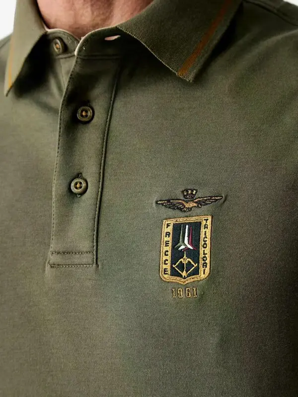 AERONAUTICA MILITARE Cotton Long-sleeve Polo Shirt