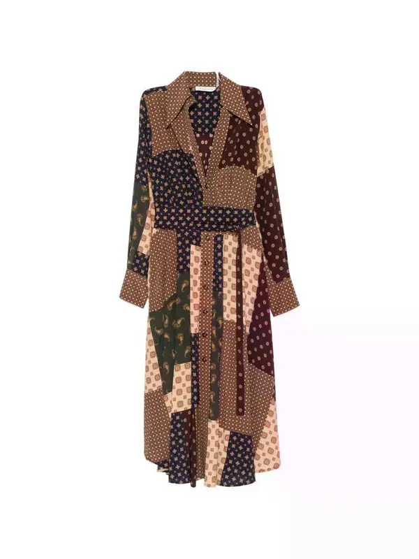 Zimmermann Geometric-patchwork Midi Dress