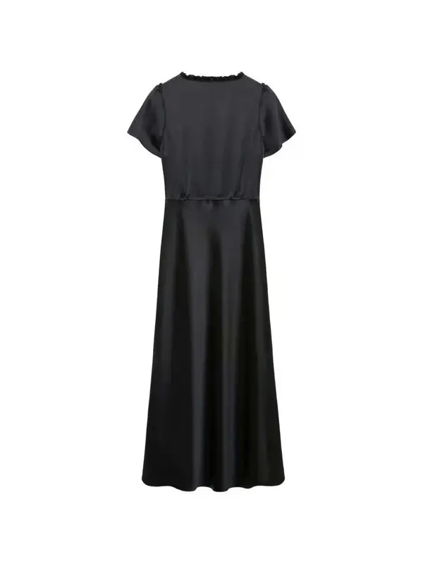Dorothee Schumacher Ruffle-trim Bias-cut Midi Dress - Black