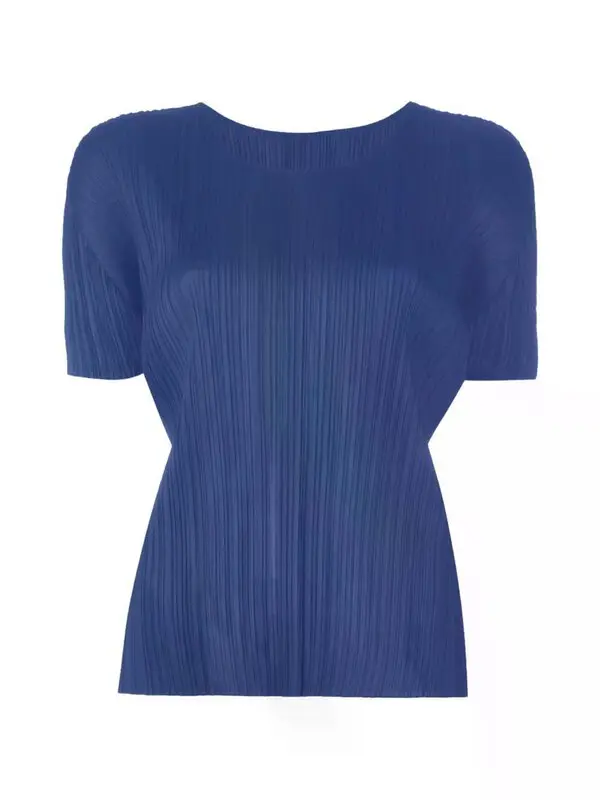 Issey Miyake Pleated Short-sleeve T-shirt - Blue