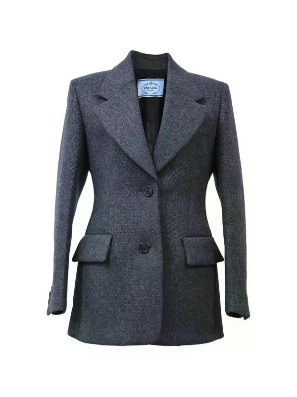 Prada Herringbone Single-breasted Blazer