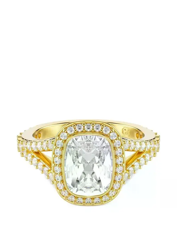 SWAROVSKI Una Angelic Cushion-cut Crystal-embellished Ring - Gold