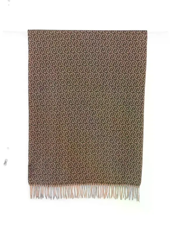 Liu Jo Monogram-pattern Fringed Scarf