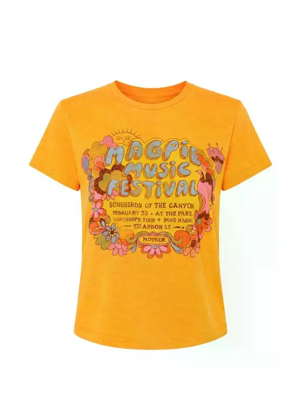MOTHER Graphic-print Slub-texture T-shirt