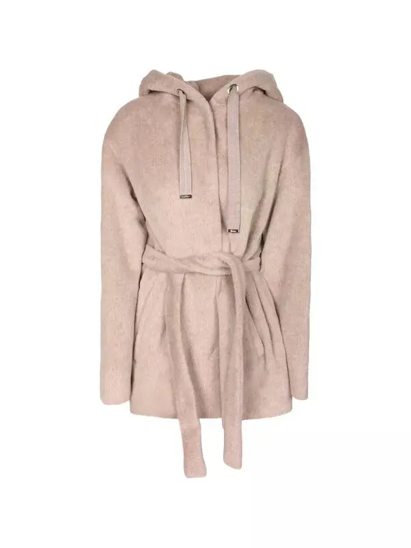 Herno Hooded Belted Coat - Neutrals