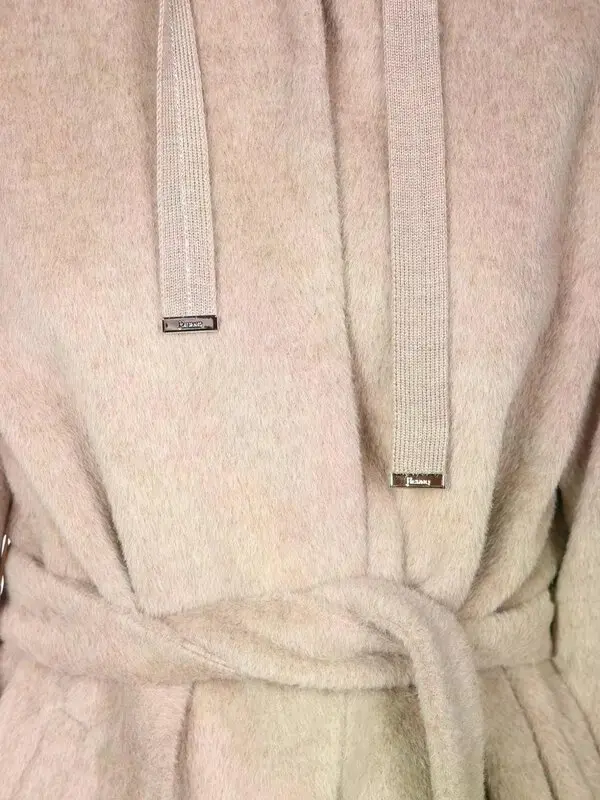 Herno Hooded Belted Coat - Neutrals