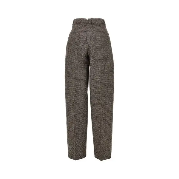 AMI Paris Houndstooth Balloon Cut Trousers - Brown