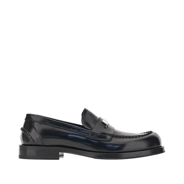 Dolce & Gabbana Logo Plate Leather Loafers