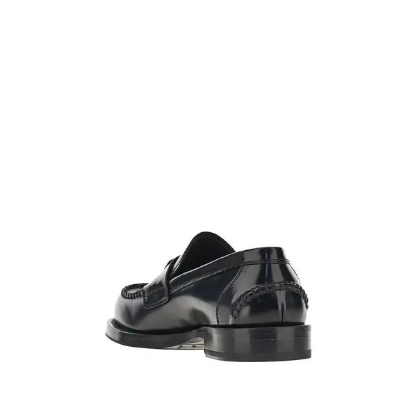 Dolce & Gabbana Logo Plate Leather Loafers