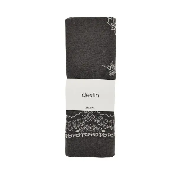 Destin Wool Scarf With Bandanda Motif