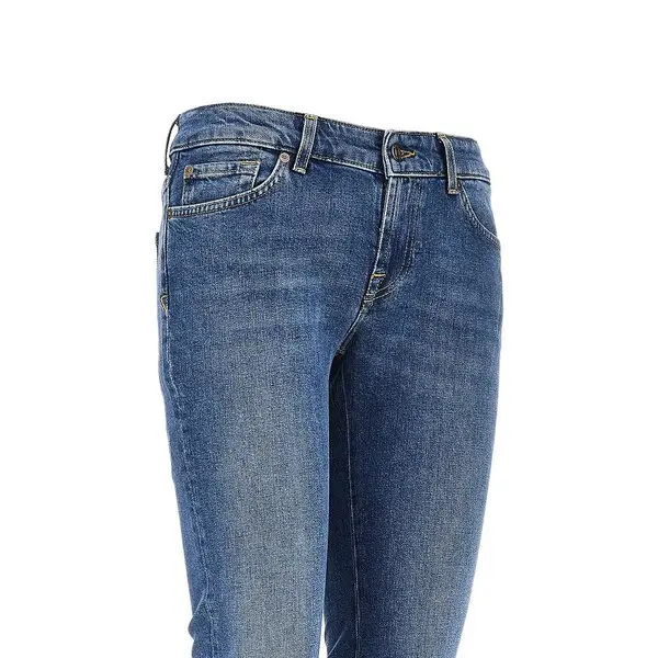 7 For All Mankind Stretch Cotton Denim Skinny Fit Jeans - Blue