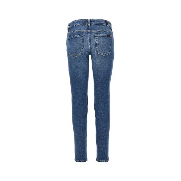 7 For All Mankind Stretch Cotton Denim Skinny Fit Jeans - Blue