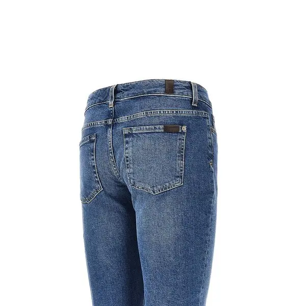 7 For All Mankind Stretch Cotton Denim Skinny Fit Jeans - Blue