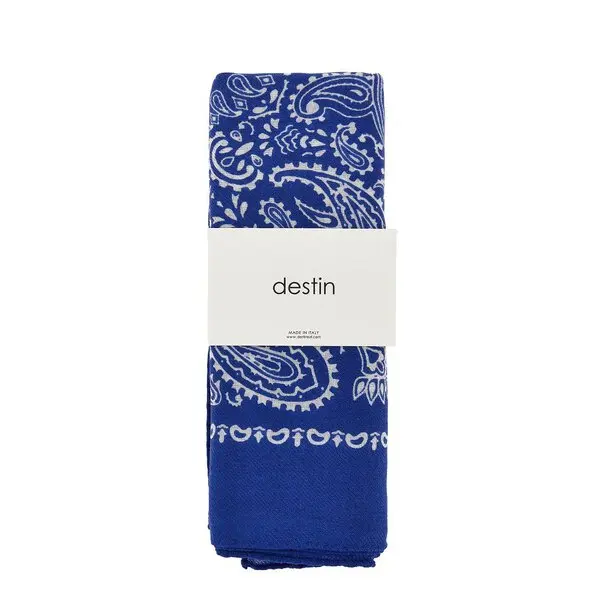 Destin Judy' Wool Squared Scarf - Blue