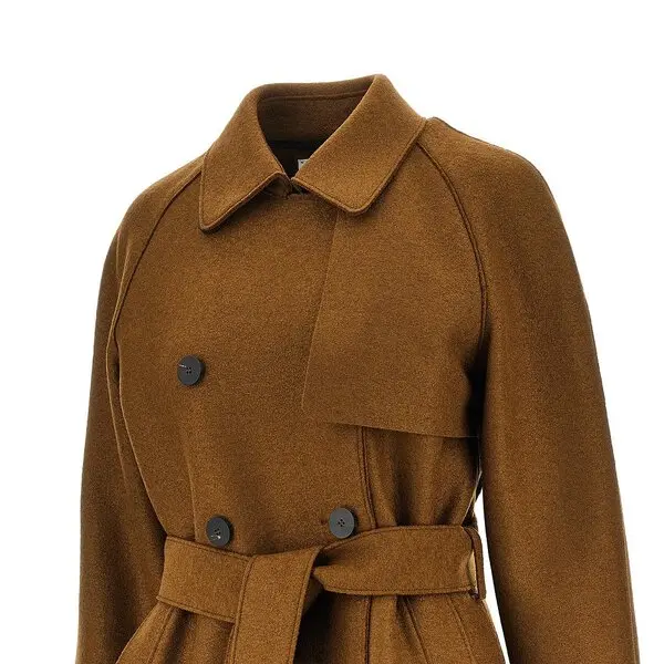 Harris Wharf London Pressed Wool Long Trench Coat