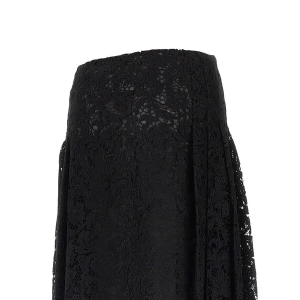 Fendi Macramè Lace Midi Skirt - Black