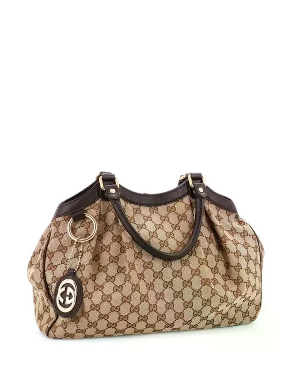 Gucci Sukey Gg Canvas With Leather Medium Tote Bag - Brown