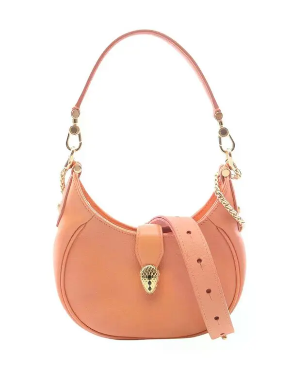 BVLGARI 2021-2026 Small Leather Serpenti Ellipse Satchel - Orange