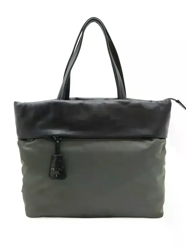 Prada 2013-2026 Tessuto And Nappa Reversible Satchel - Grey