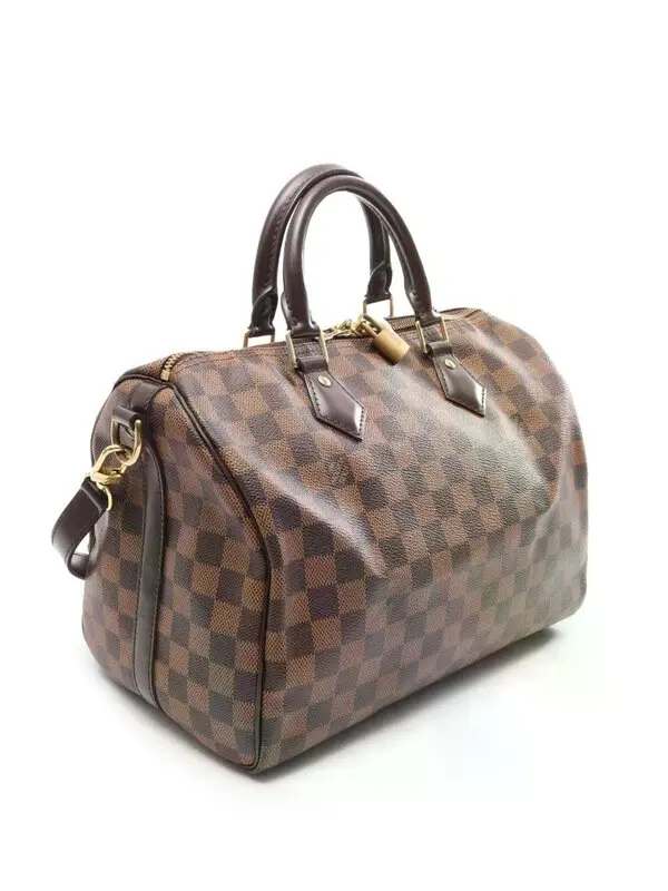 LOUIS VUITTON Damier Ebene Speedy Bandouliere Satchel - Brown