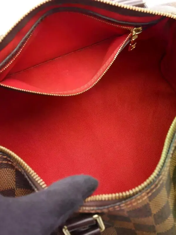 LOUIS VUITTON Damier Ebene Speedy Bandouliere Satchel - Brown