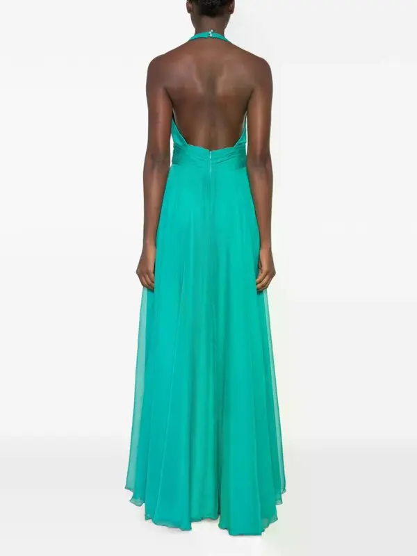 ALESSANDRO LEGORA Halterneck Ruched-waist Dress