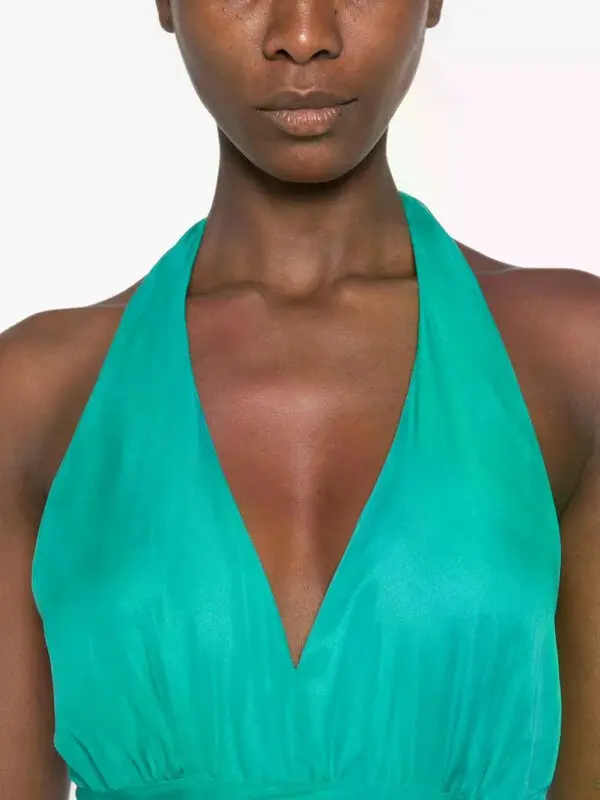 ALESSANDRO LEGORA Halterneck Ruched-waist Dress
