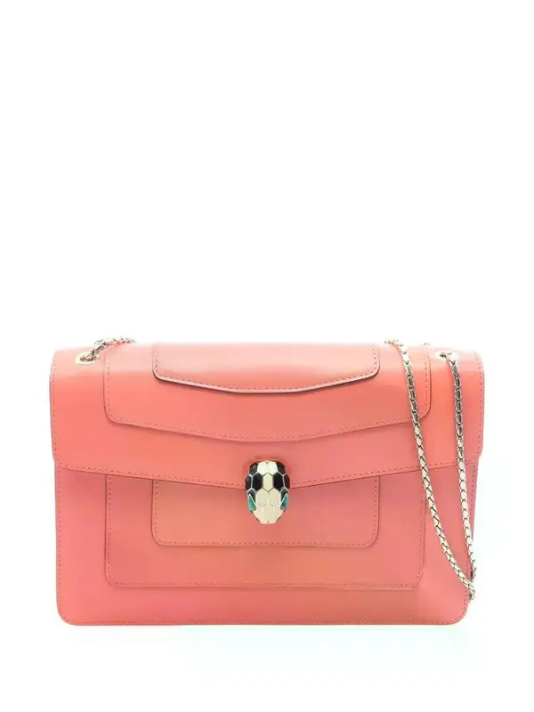 BVLGARI 2010-2026 Calfskin Serpenti Forever Crossbody Bag - Orange