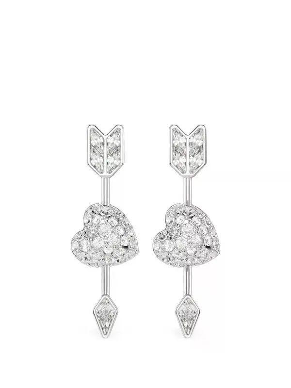 SWAROVSKI Idyllia Crystal Heart-motif Earrings - Silver