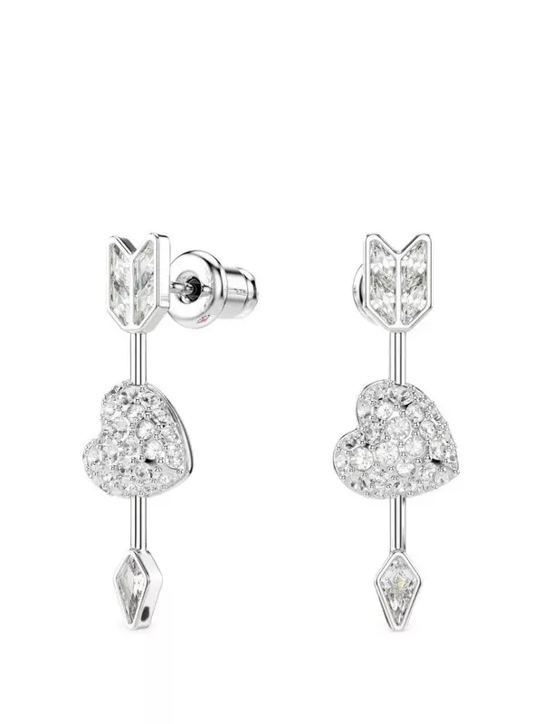 SWAROVSKI Idyllia Crystal Heart-motif Earrings - Silver