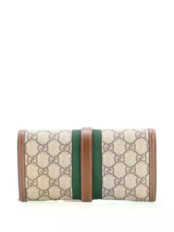 Gucci Jackie 1961 Continental Chain Wallet Gg Coated Canvas Shoulder Bag - Brown