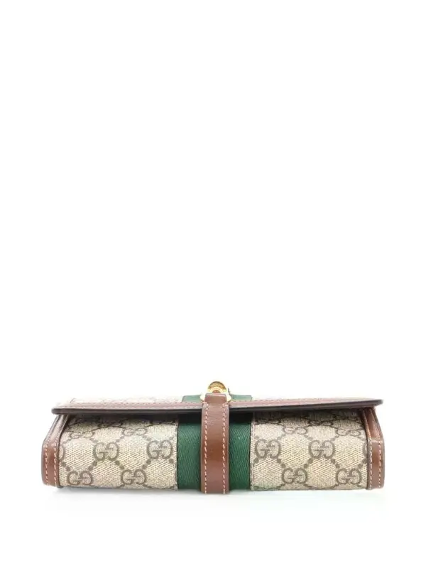 Gucci Jackie 1961 Continental Chain Wallet Gg Coated Canvas Shoulder Bag - Brown