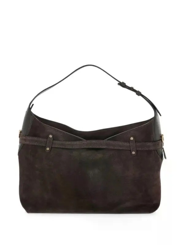 Borbonese Small Premere Hobo Suede Padlock Shoulder Bag
