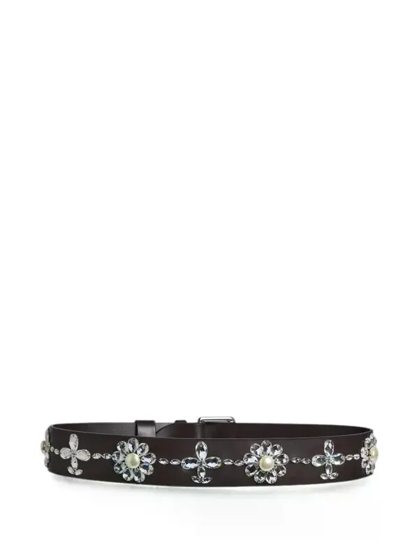 Simone Rocha Crystal-embellished Leather Belt