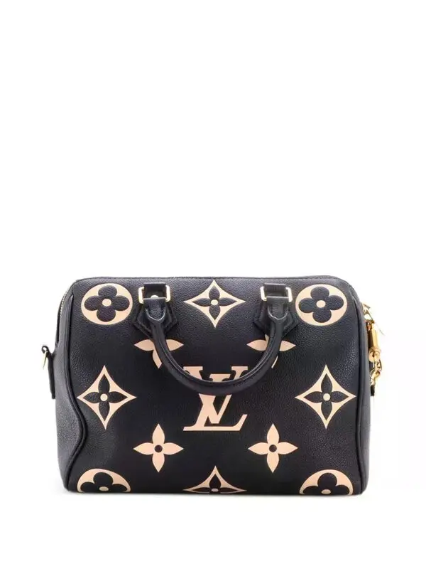 LOUIS VUITTON Speedy Bandouliere Bag Bicolor Monogram Empreinte Giant 25 Handbag - Black