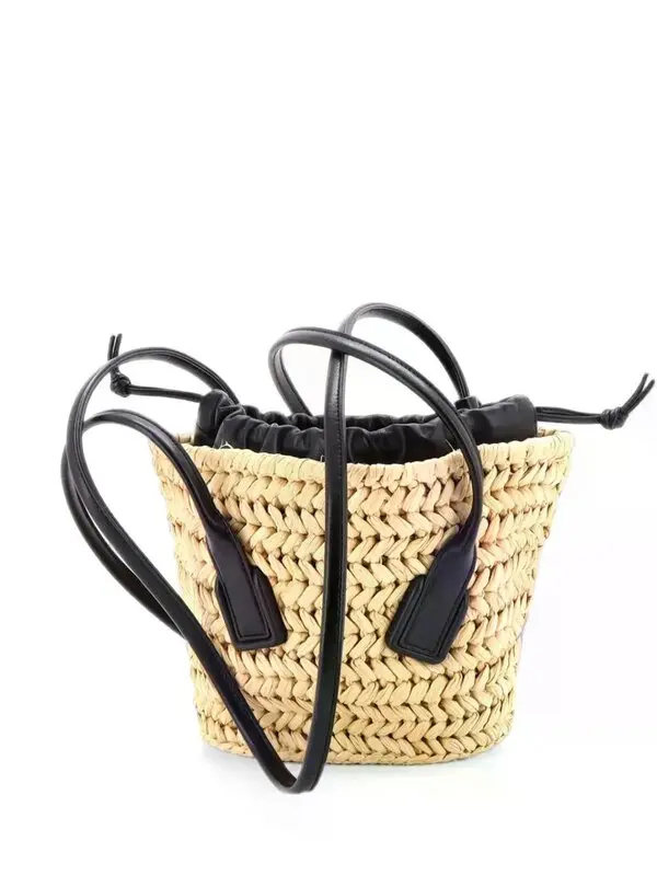 Bottega Veneta Arco Basket Bag Raffia With Leather Small Shoulder Bag