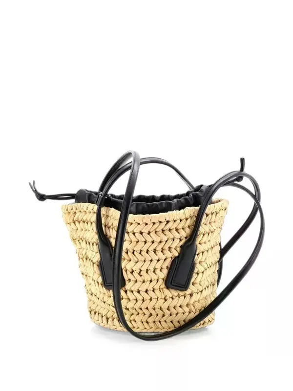 Bottega Veneta Arco Basket Bag Raffia With Leather Small Shoulder Bag
