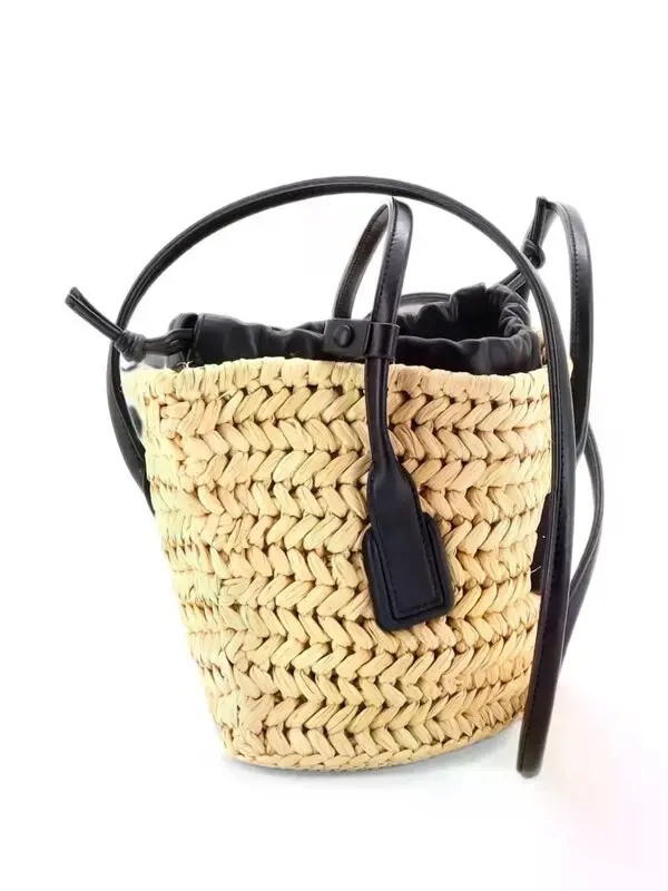 Bottega Veneta Arco Basket Bag Raffia With Leather Small Shoulder Bag