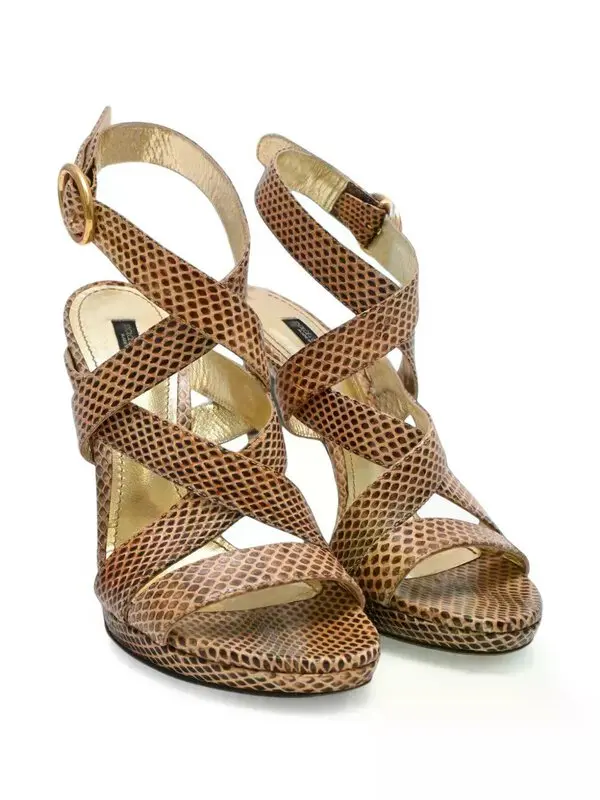 Dolce & Gabbana 2010s Embossed Slingback Sandals